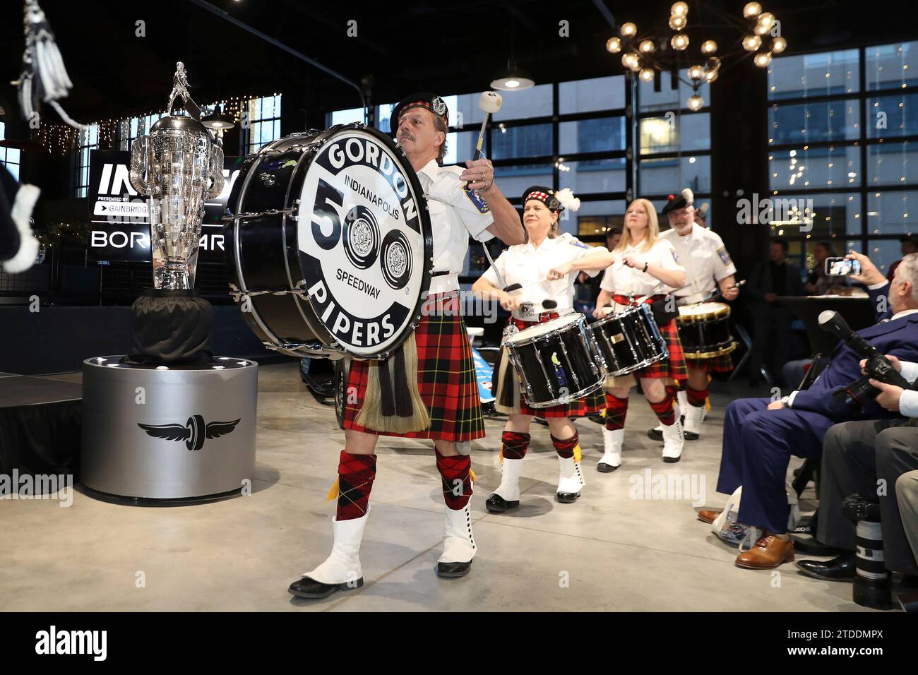 INDIANAPOLIS, IN - DEC 15: Gordon Pipers play during an unveiling ...