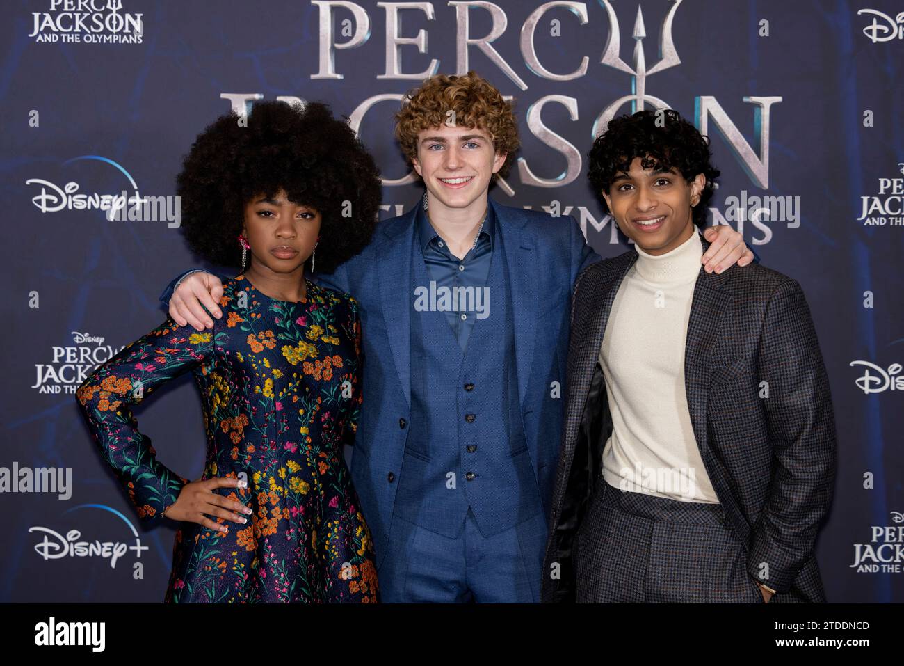 Leah Sava Jeffries, from left, Walker Scobell and Aryan Simhadri pose ...
