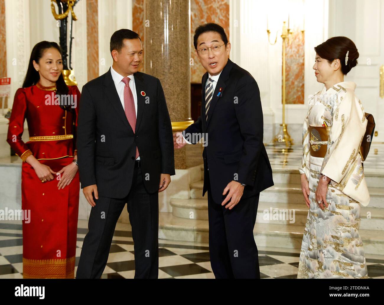 Japan's Prime Minister Fumio Kishida, centre right, and his wife Yuko ...