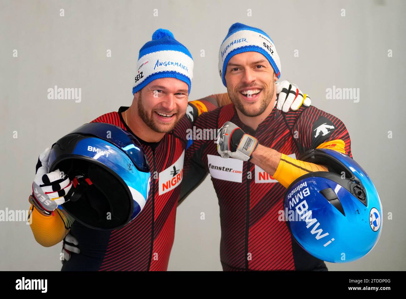 Germany's Johannes Lochner, left, with Georg Fleischhauer celebrate ...