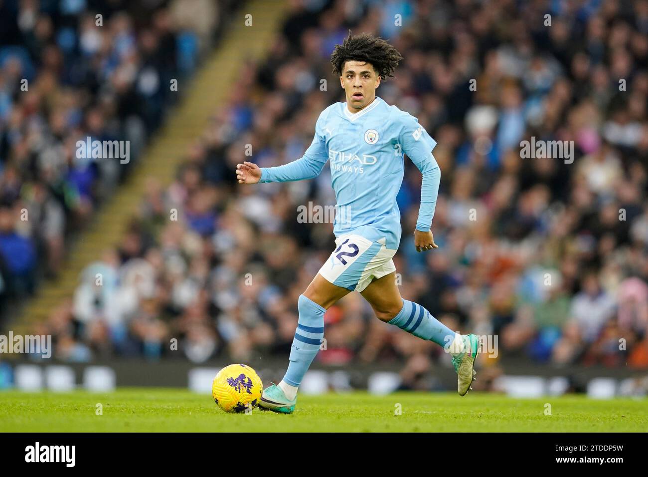Manchester City's Rico Lewis in action during the English Premier ...