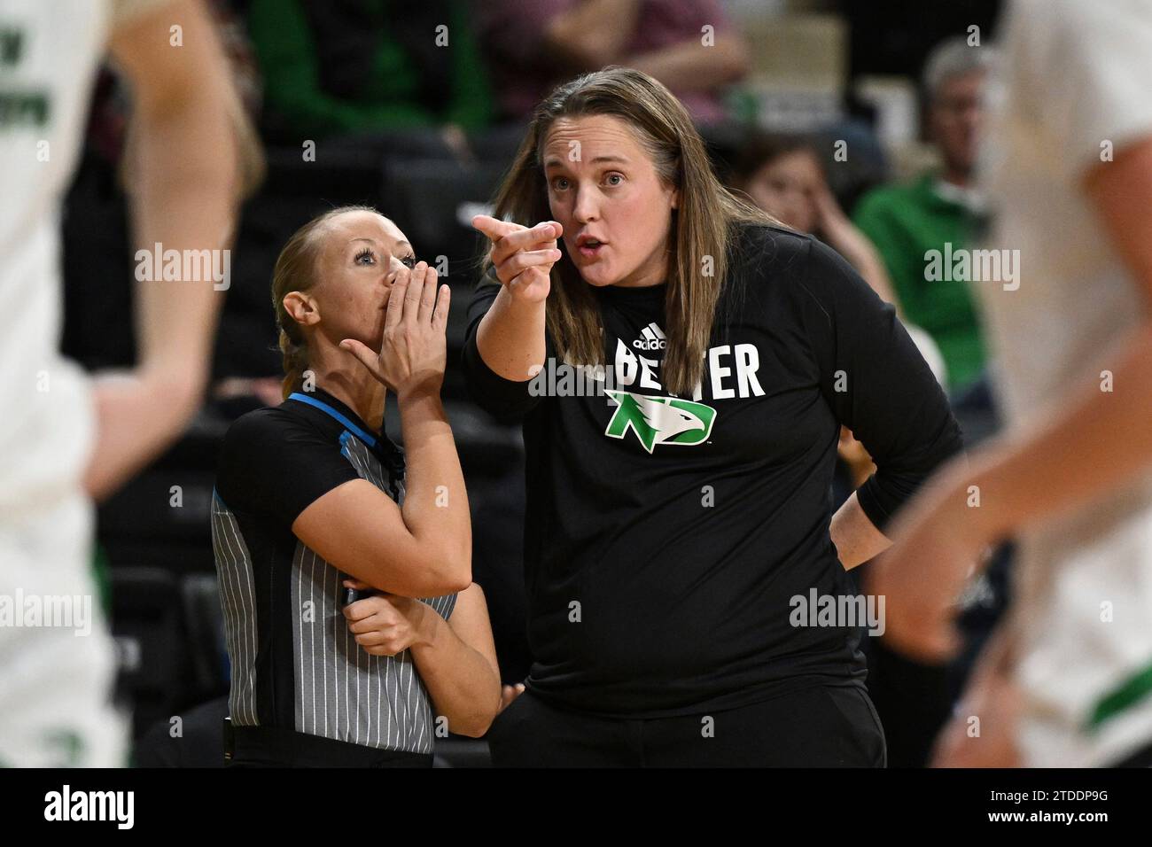 North Dakota Fighting Hawks head coach Mallory Bernhard has a ...