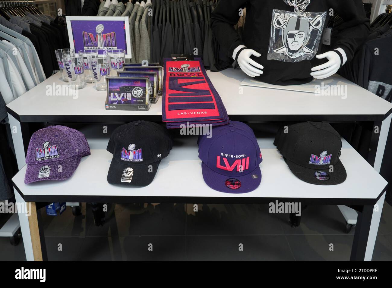 Super Bowl 58 merchandise and caps by New Era and 47 Brand at the ...