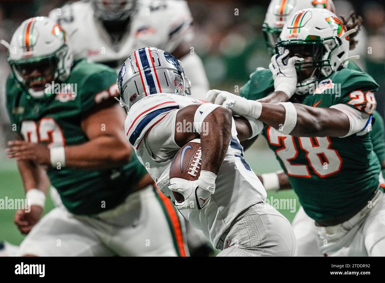 Howard running back Eden James (5) runs against Florida A&M linebacker ...