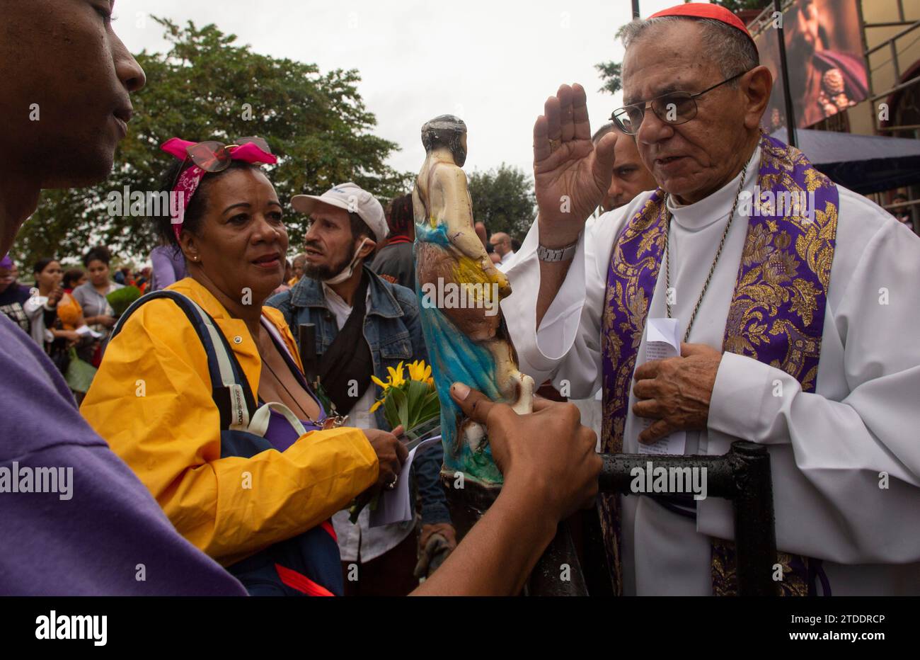 Cardinal Juan de la Caridad García blesses pilgrims arriving at the ...