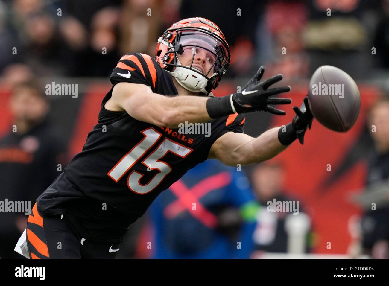 Cincinnati Bengals wide receiver Charlie Jones (15) misses on a pass ...