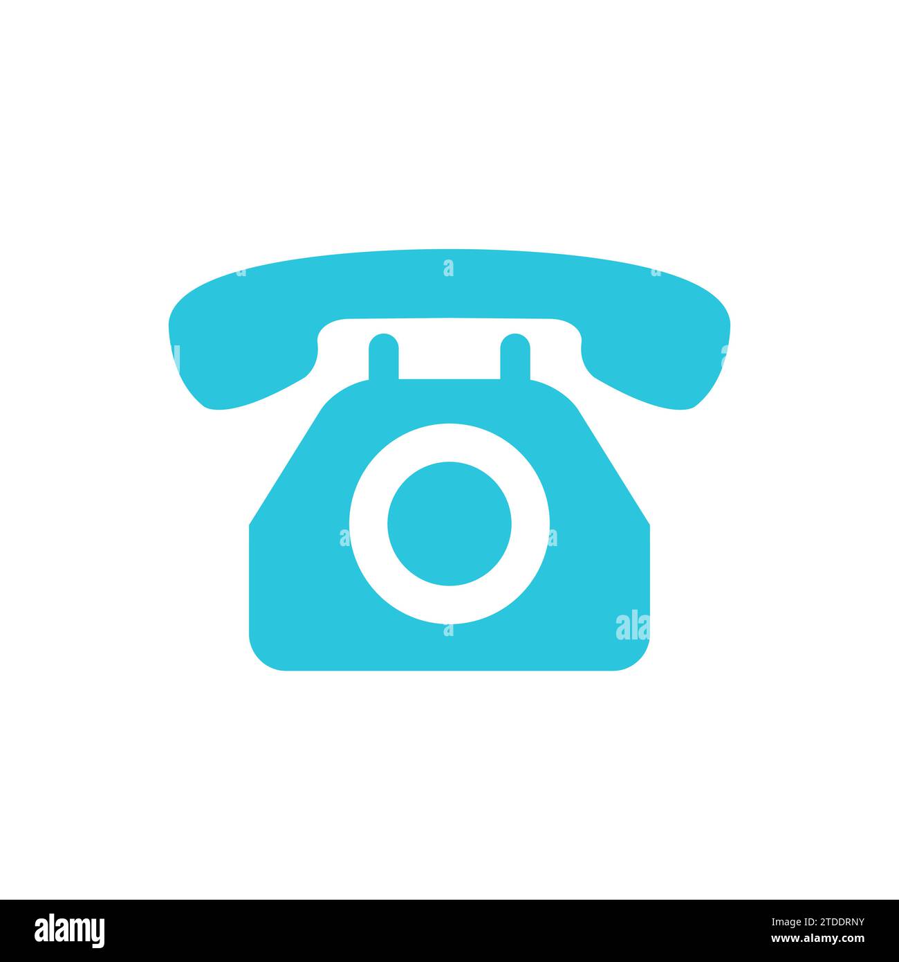 Classic traditional typical telephone, blue phone icon. From blue icon ...