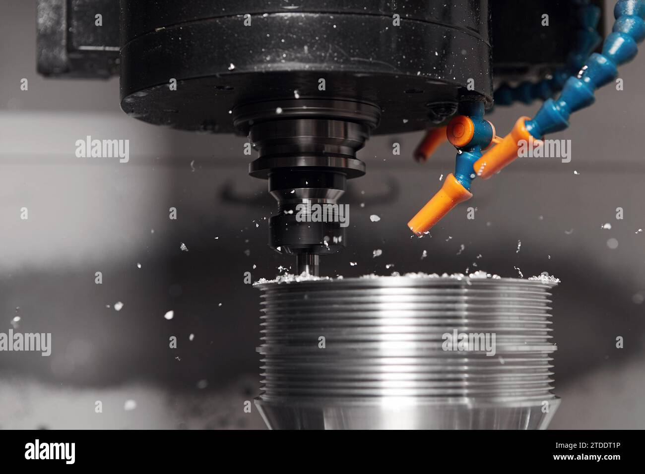 Metalworking CNC milling machine. Metal cutting, modern processing ...