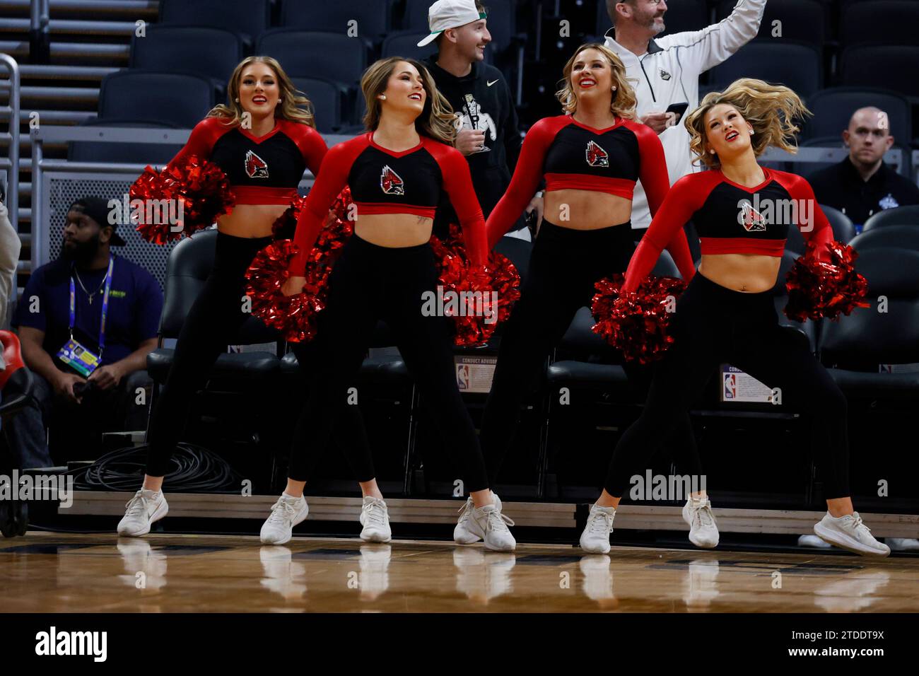 INDIANAPOLIS, IN - DECEMBER 16: Ball State Cardinals cheerleaders ...