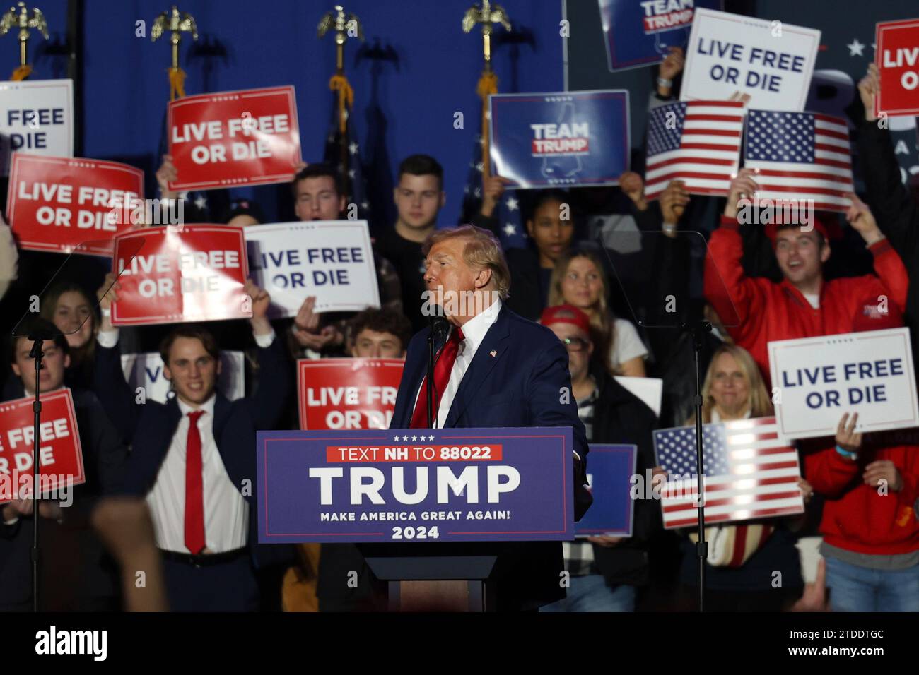 Former President Donald Trump speaks at a campaign rally, Saturday, Dec ...