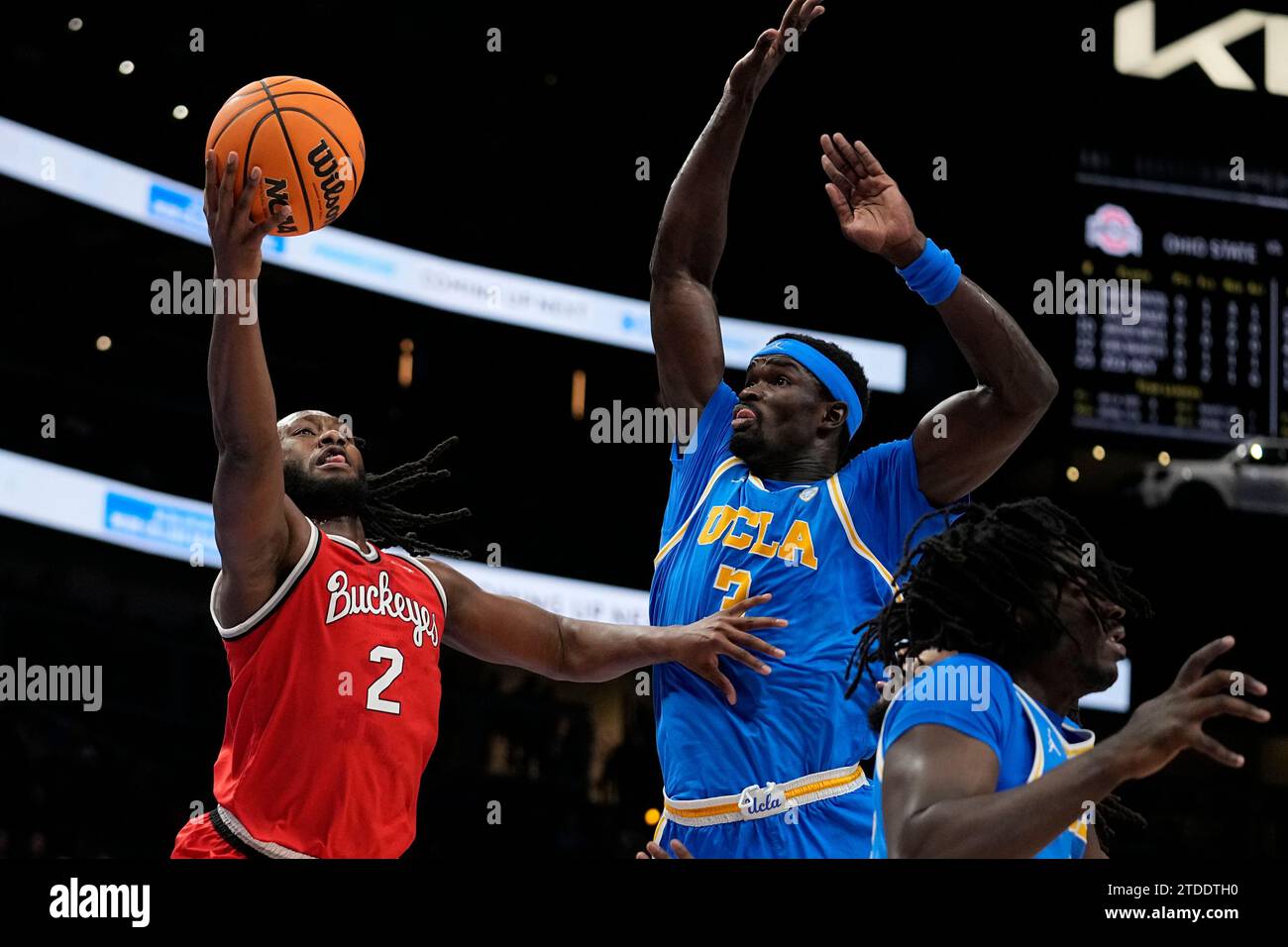 Ohio State guard Bruce Thornton (2) shoots against UCLA forward Adem ...