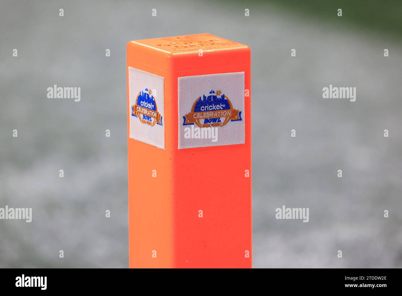 ATLANTA, GA - DECEMBER 16: A view of the endzone pylon during the ...