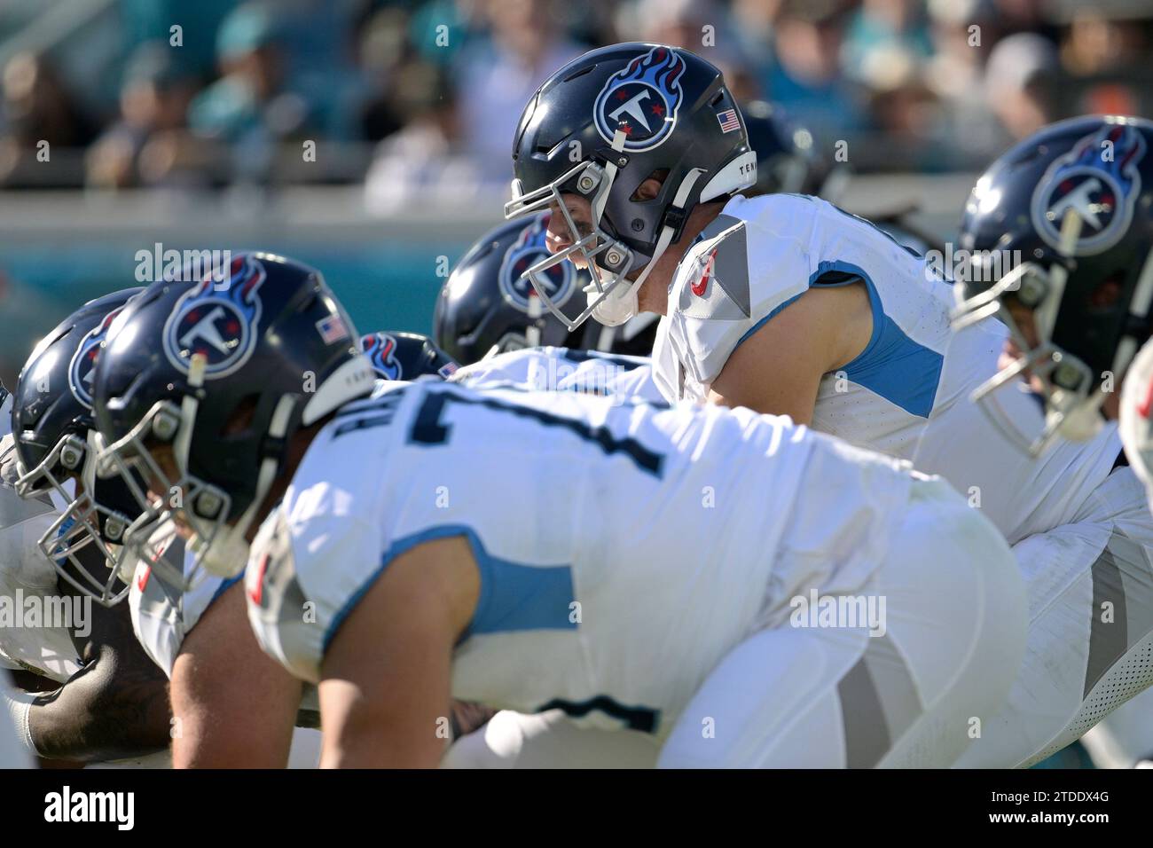 Tennessee Titans quarterback Will Levis (8), second from right, calls ...