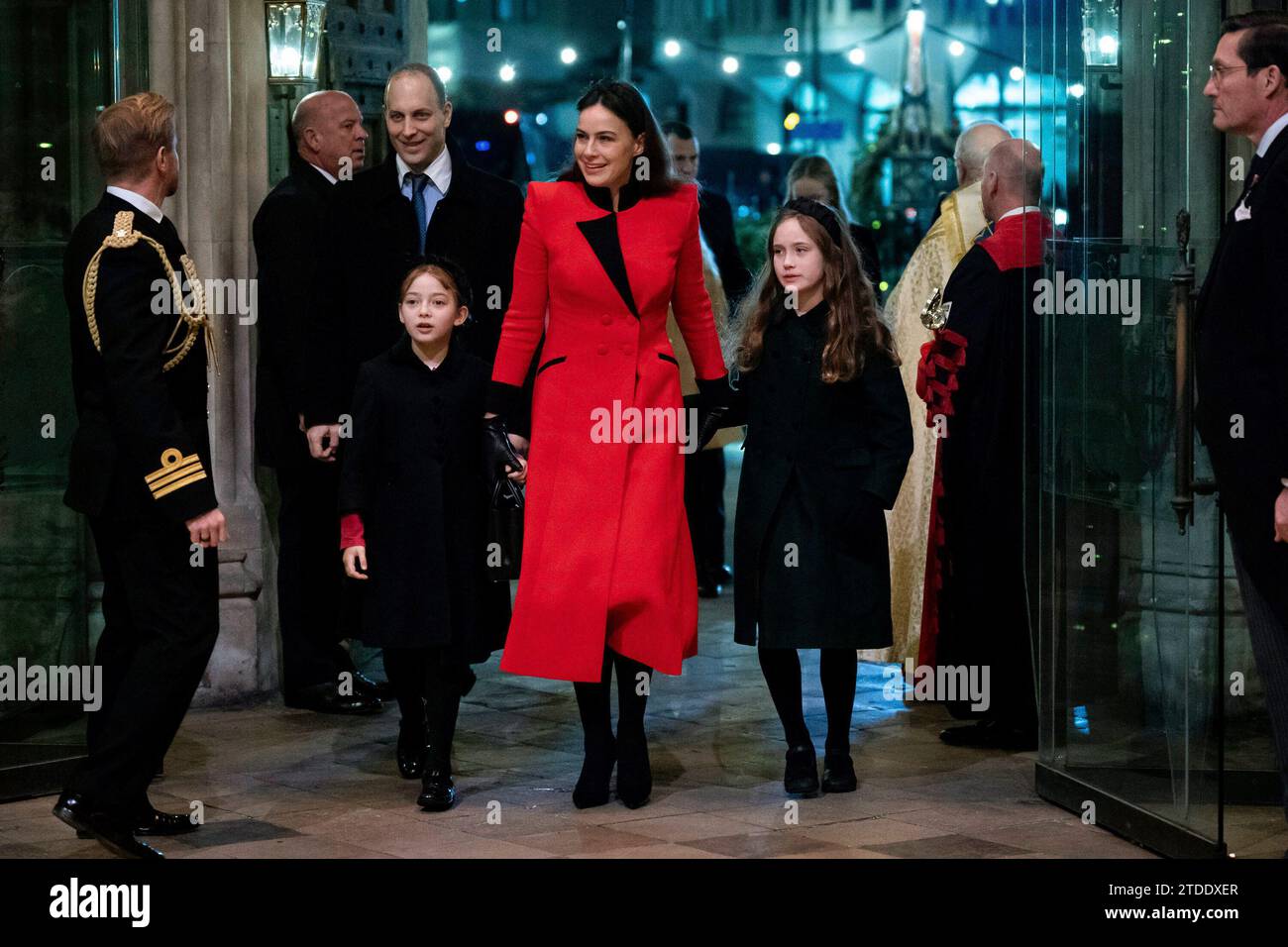 From third left, Lord Frederick Windsor walks behind Isabella Windsor ...