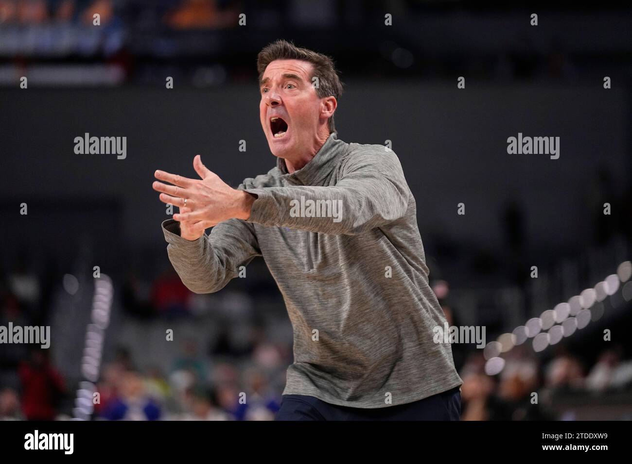Air Force head coach Joe Scott calls for a timeout late in the second ...