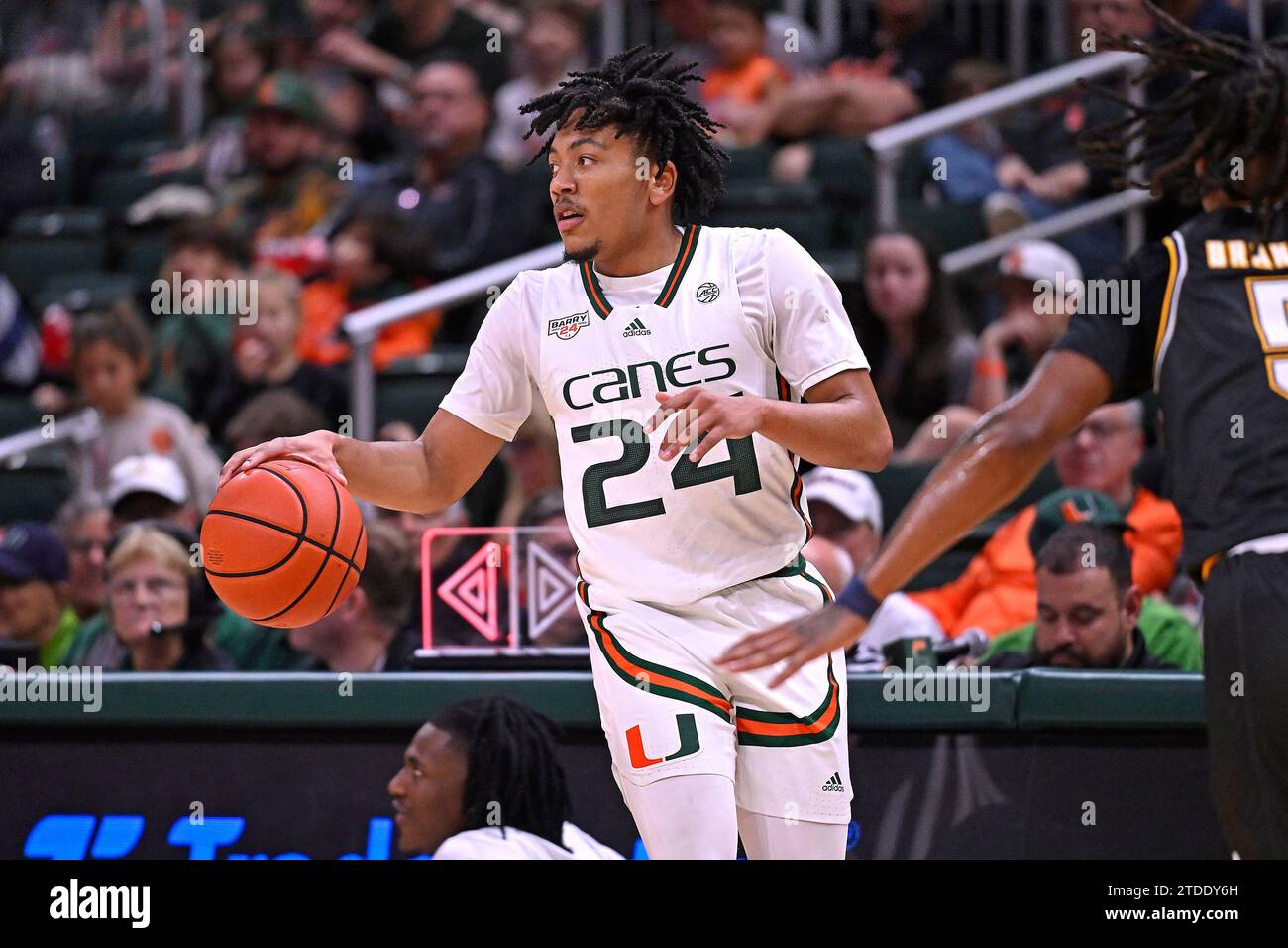 CORAL GABLES, FL - DECEMBER 16: Miami guard Nijel Pack (24) handles the ...