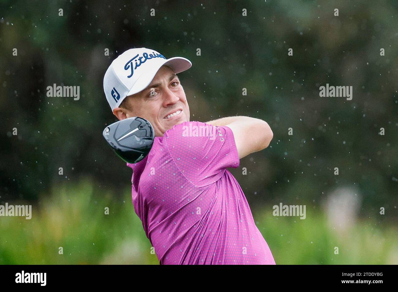 December 16, 2023: Justin Thomas teeing off on the 3rd hole during ...