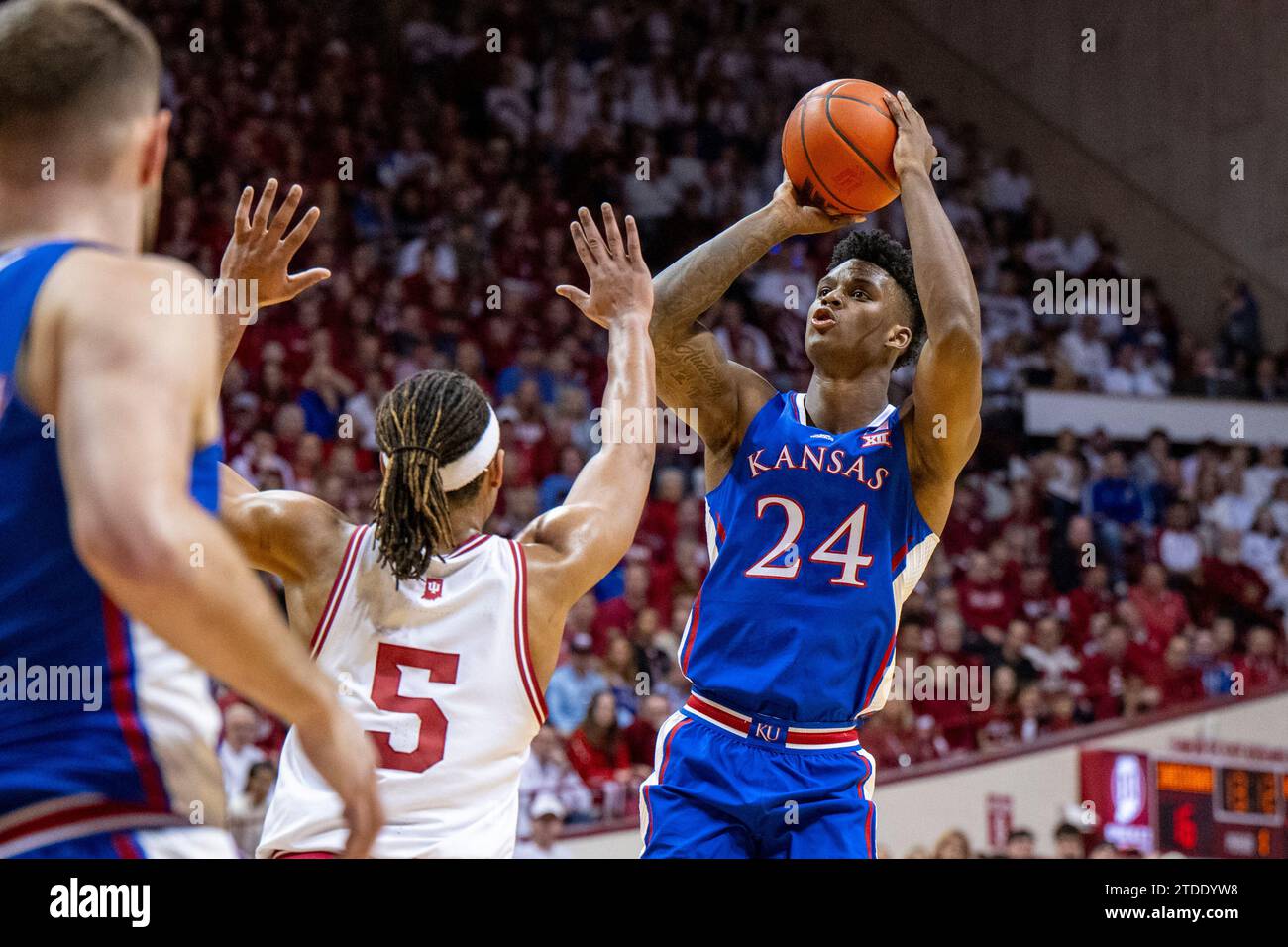 Kansas forward K.J. Adams Jr. (24) shoots during an NCAA college ...