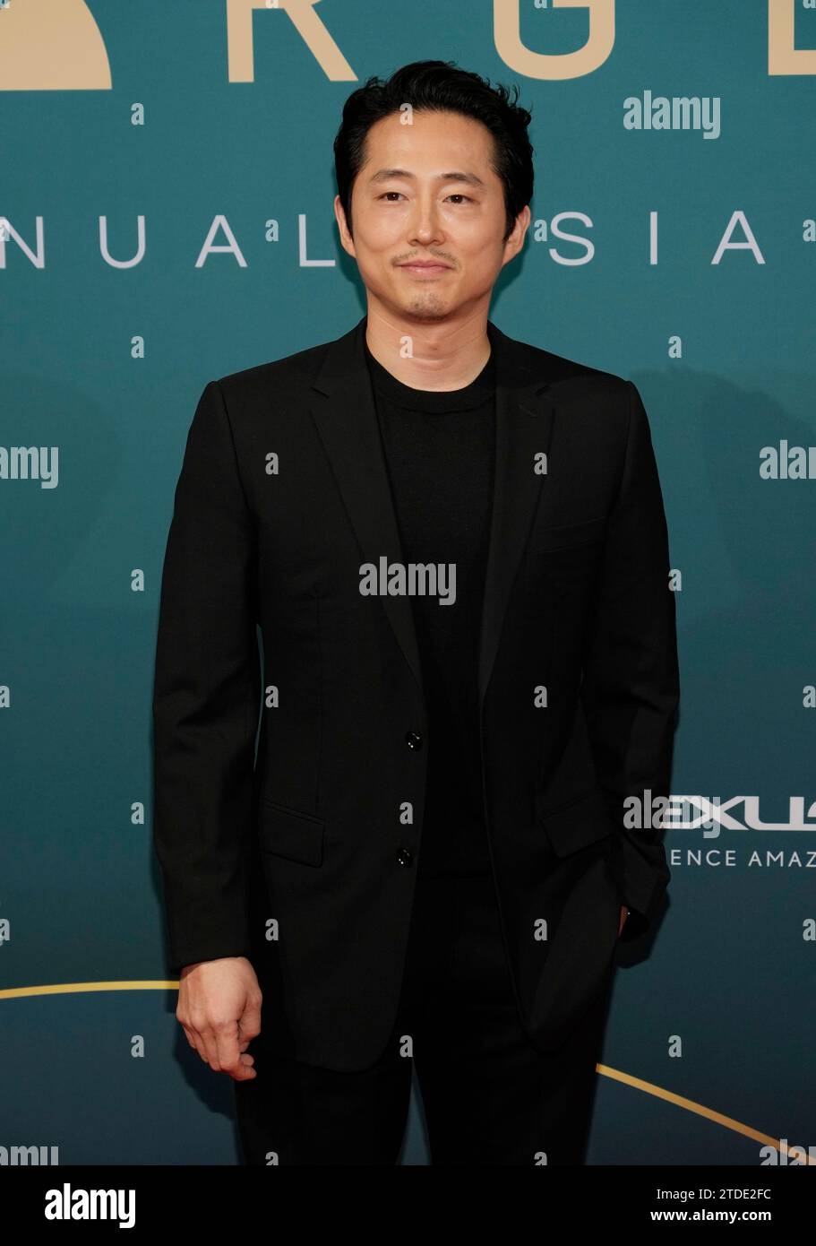 Steven Yeun poses at the 21st Annual Asian American Awards at the ...