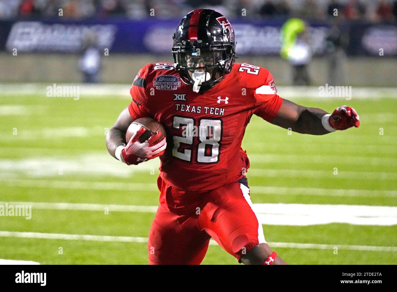 Texas Tech running back Tahj Brooks (28) runs for a first down against ...