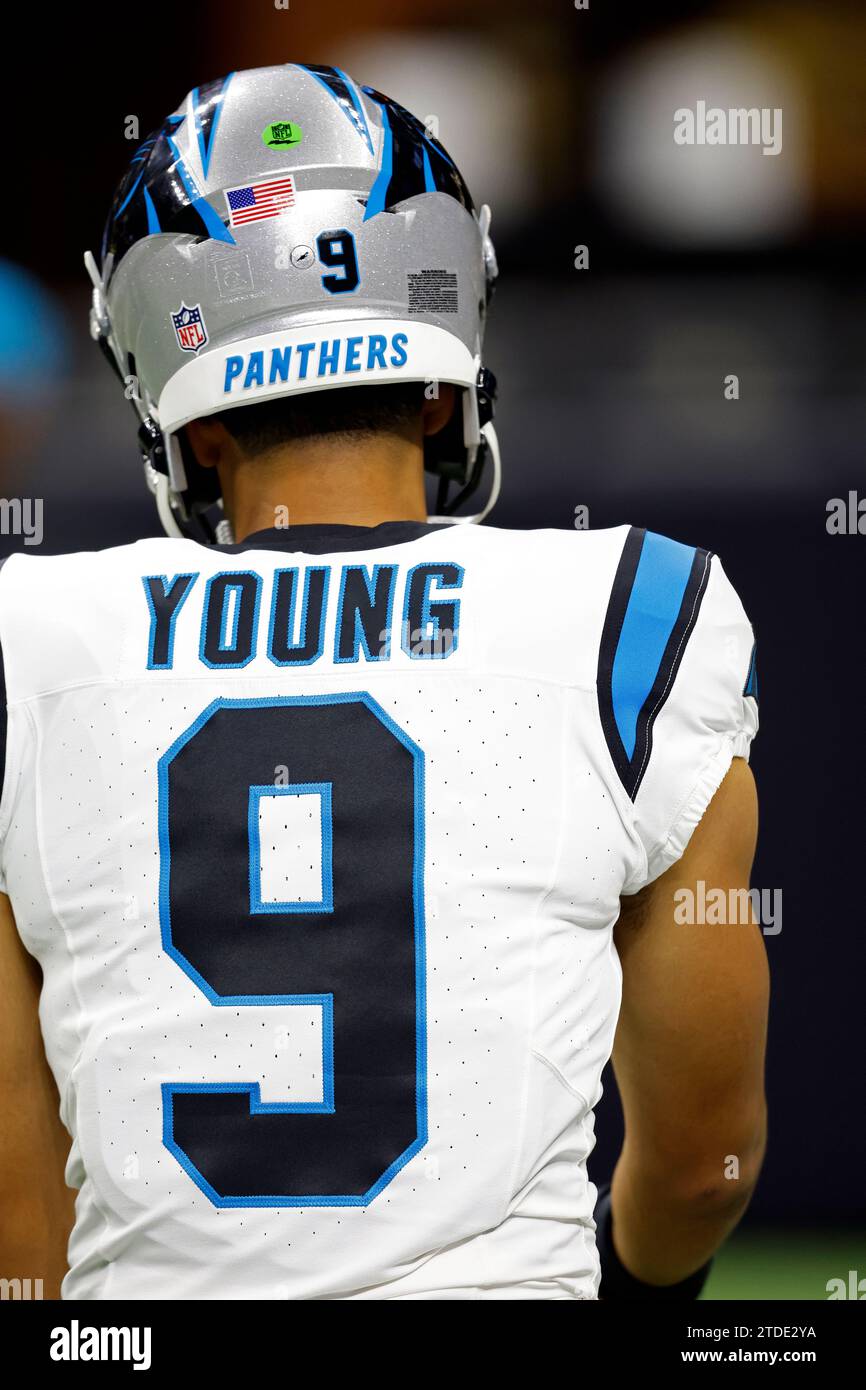 Carolina Panthers quarterback Bryce Young (9) pictured from behind ...