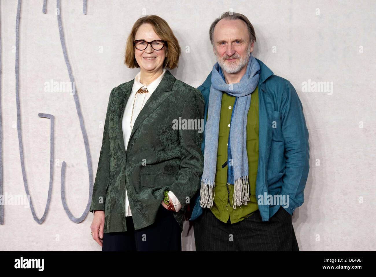 Vicki Pepperdine, left, and Michael Gould pose for photographers upon ...
