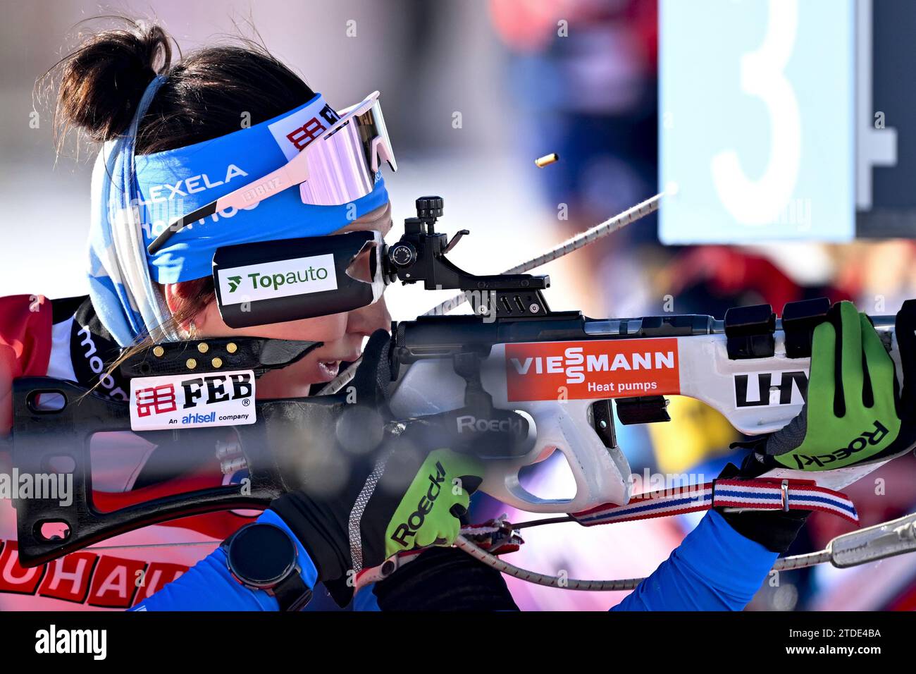 Lisa Vittozi of Italy competes during the women's 12.5 km mass start ...