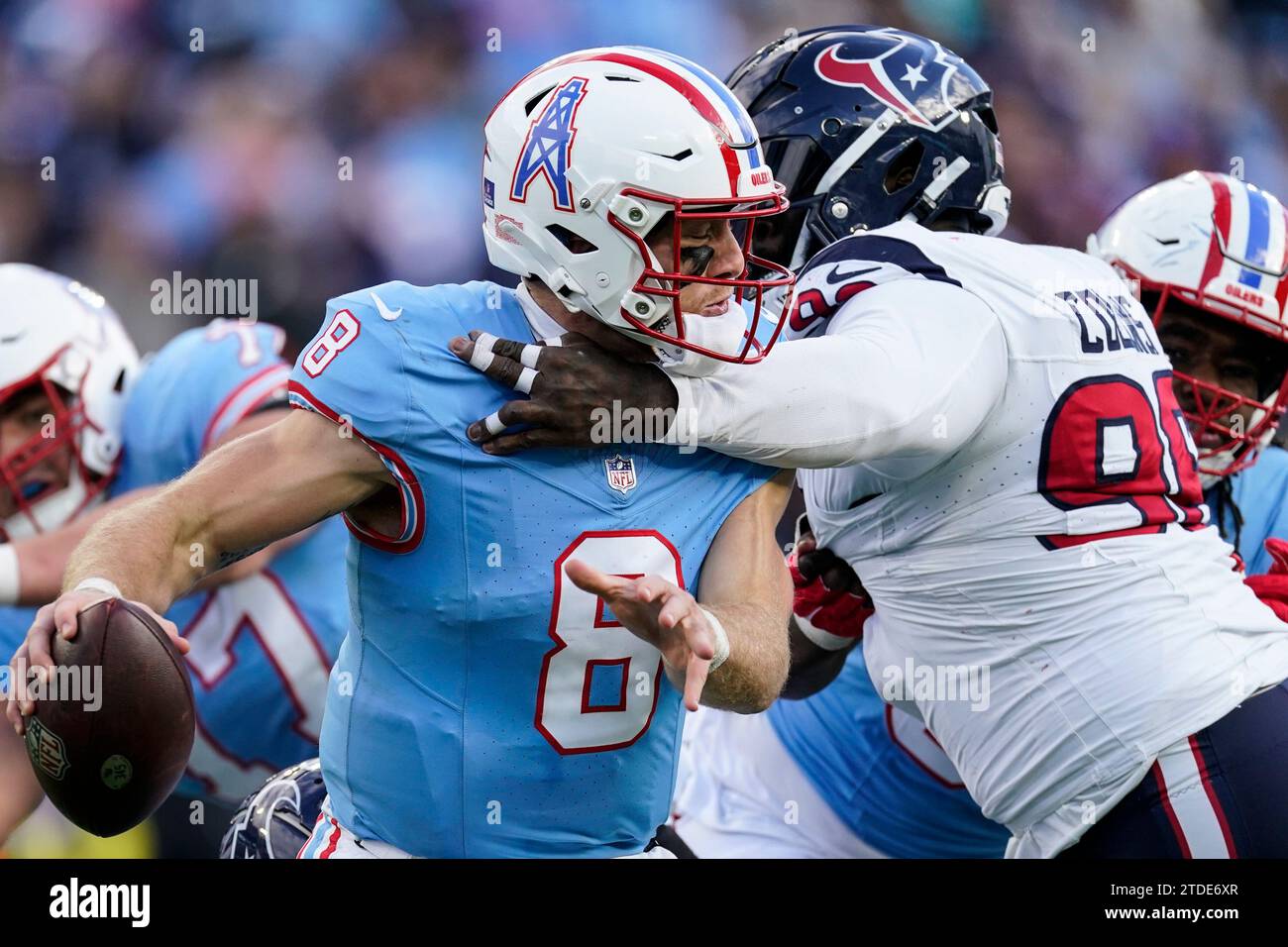 Houston Texans defensive tackle Maliek Collins (96) sacks Tennessee ...