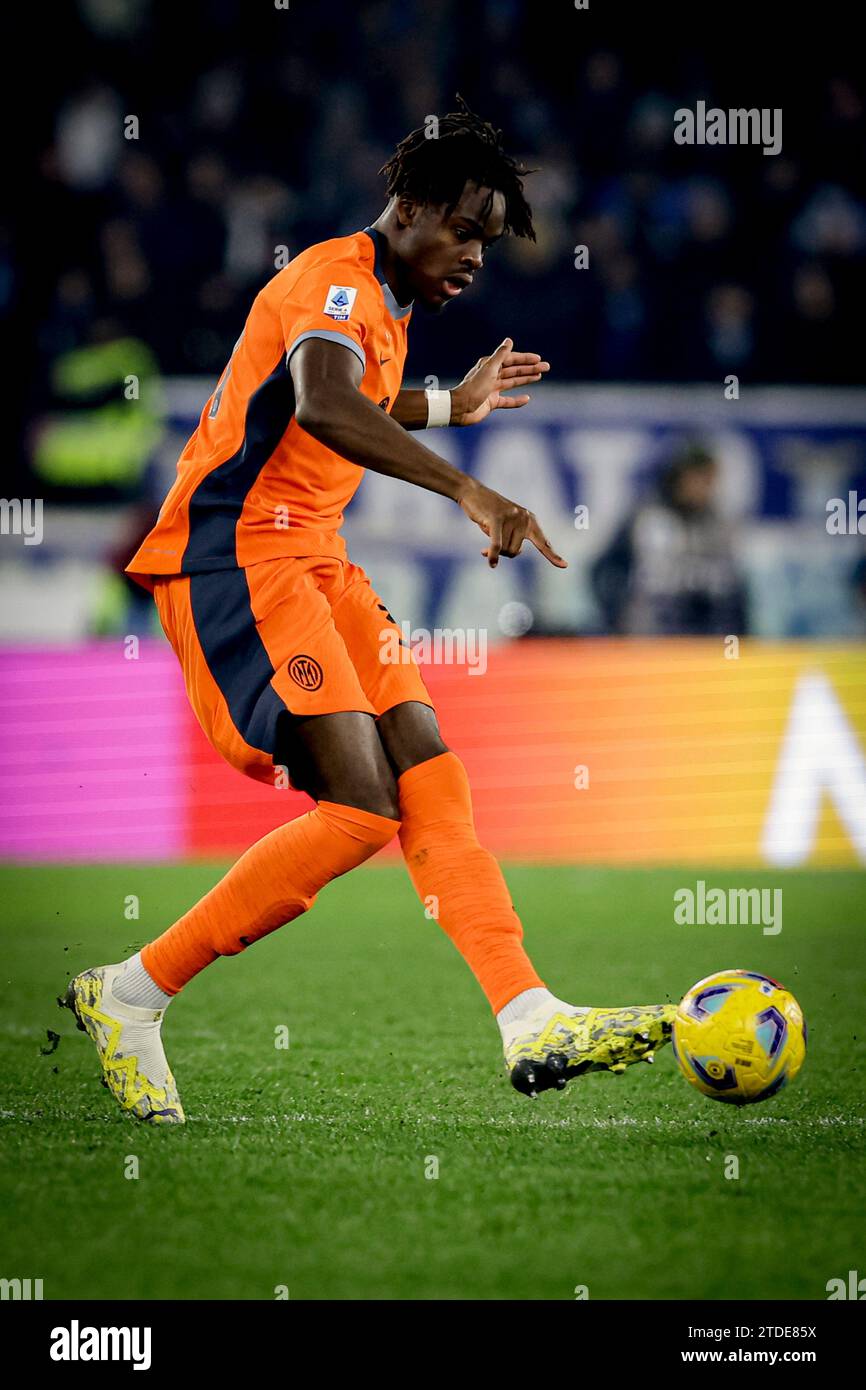 Inter’s German defender Yann Aurel Bisseck controls the ball during the ...