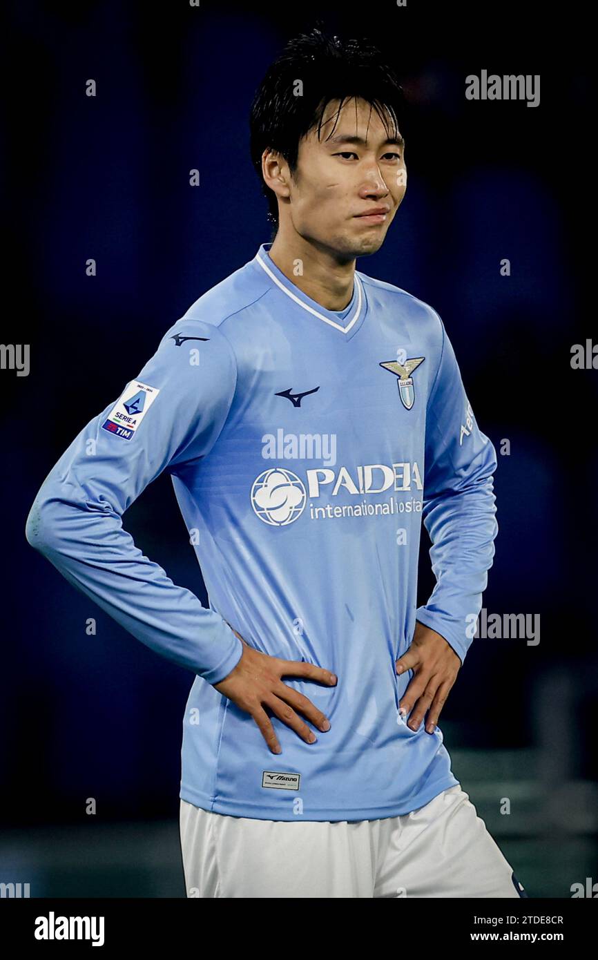 Lazio's Japanese midfielder Daichi Kamada looks dejected during the ...