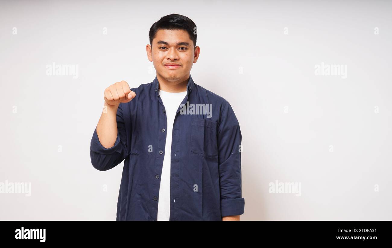 asian man is using sign language with hand. learn sign language by hand ...