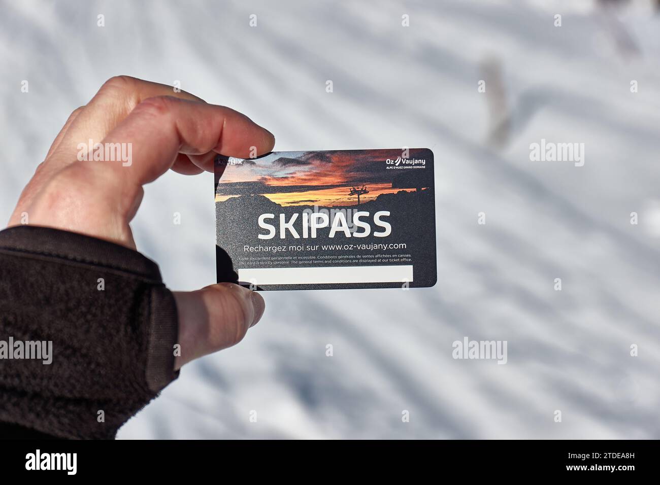 Ski pass in winter mountains Stock Photo - Alamy