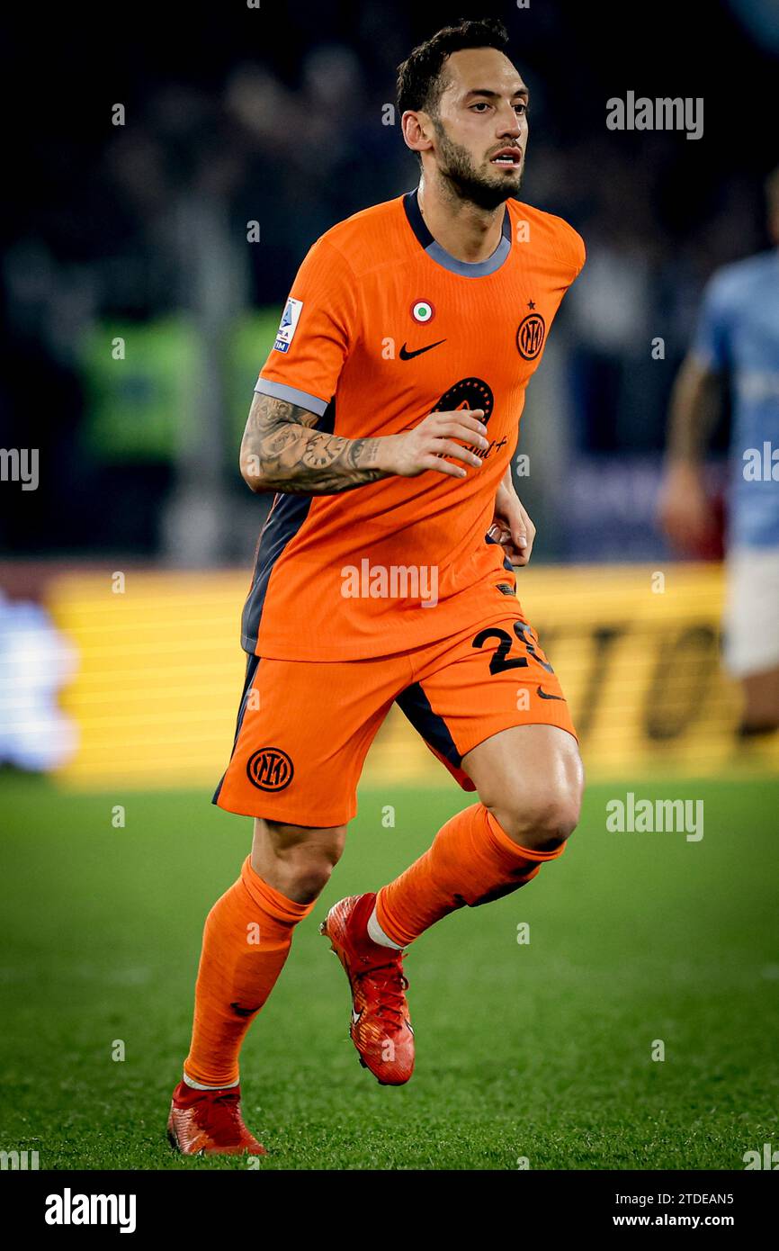 Inter’s Turkish midfielder Hakan Calhanoglu looks during the Serie A ...