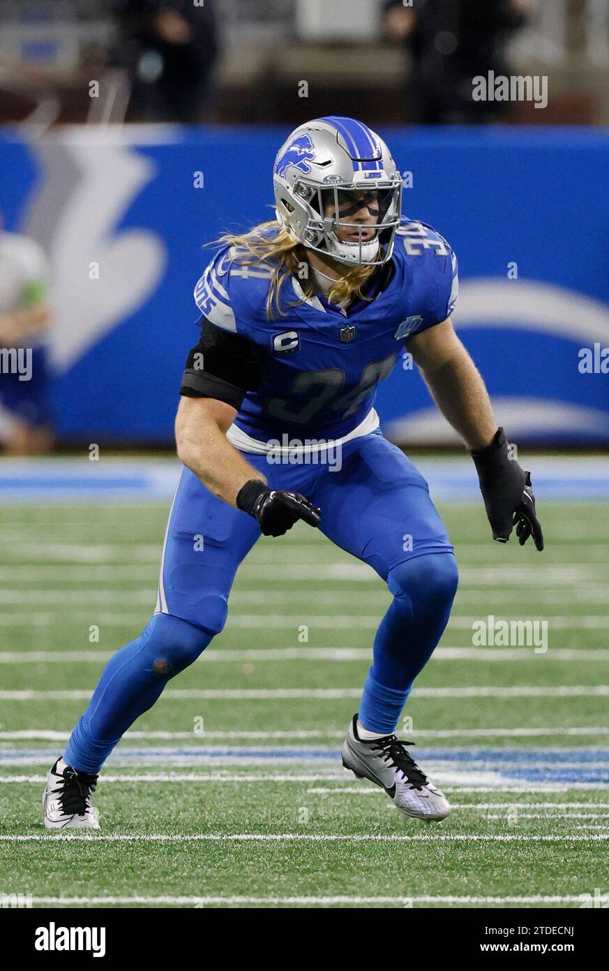 Detroit Lions linebacker Alex Anzalone (34) during the second half of ...