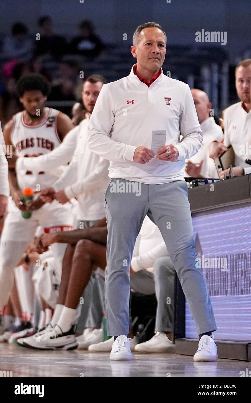 Texas Tech head coach Grant McCasland stands by the bench during an ...