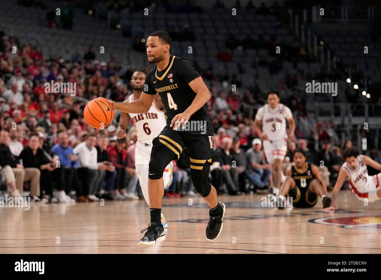 Vanderbilt guard Isaiah West drives the ball up court during an NCAA ...