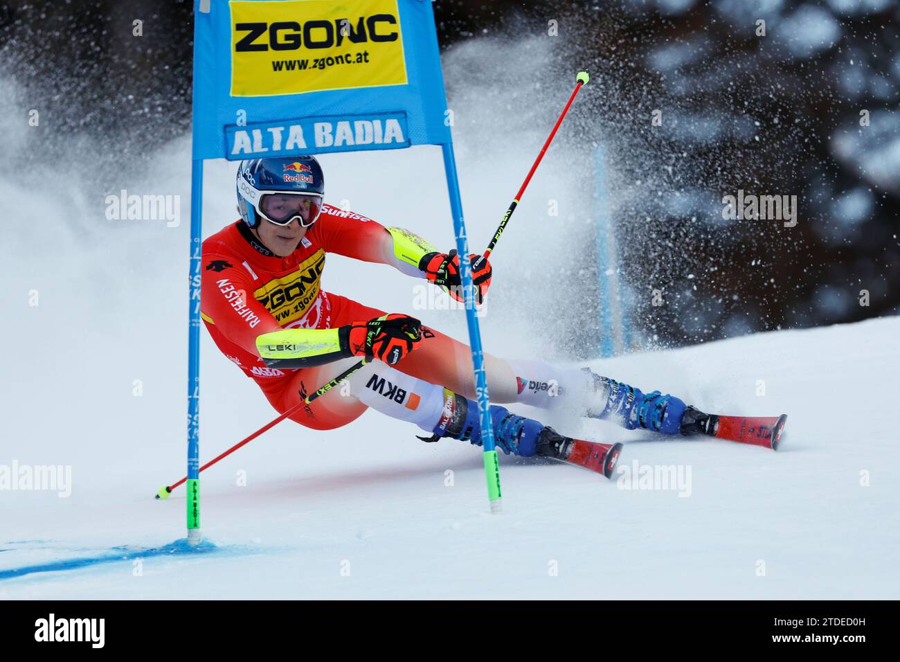 Switzerland's Marco Odermatt speeds down the course during the first ...