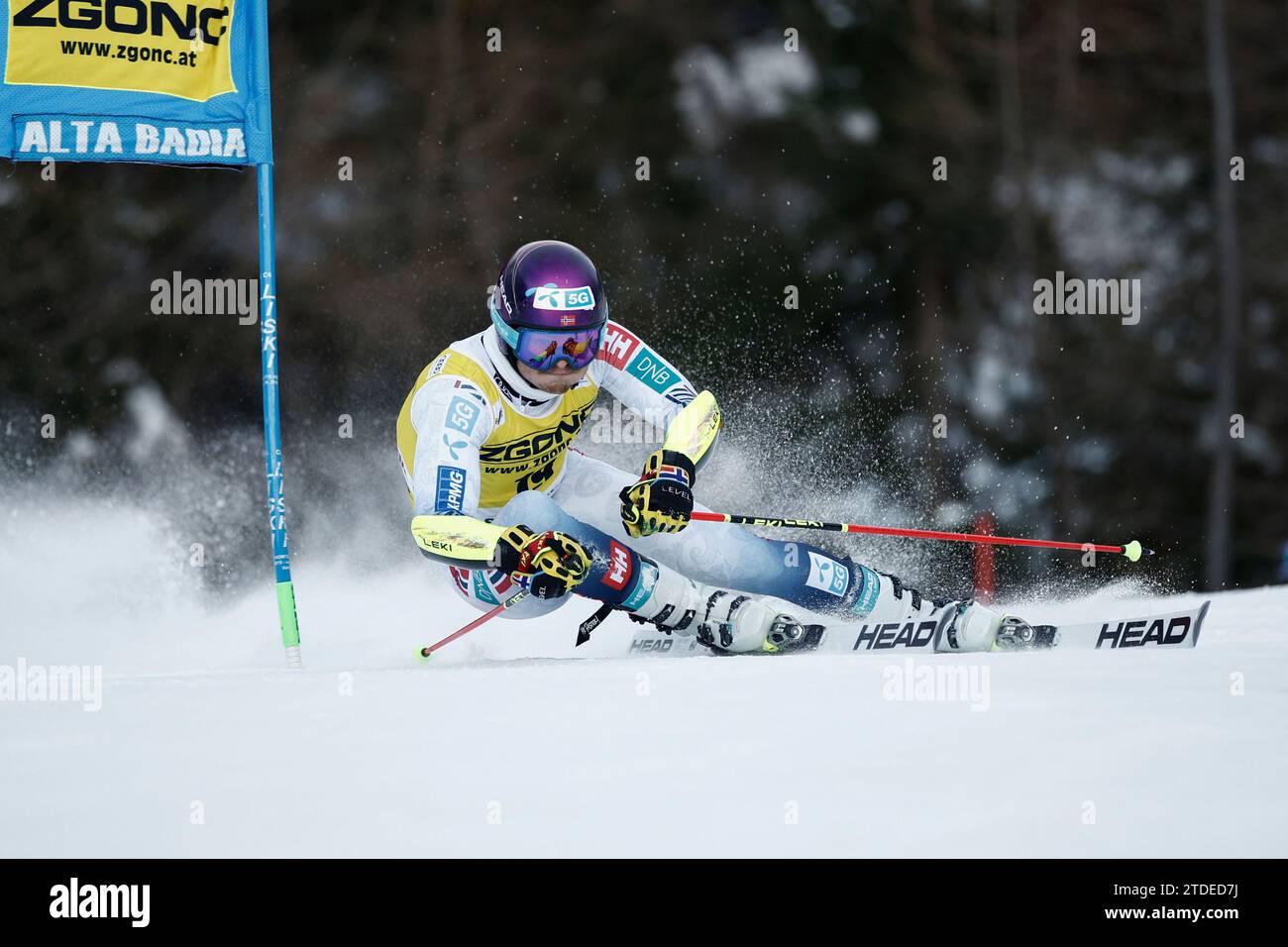 Norway's Atle Lie McGrath speeds down the course during the first run ...