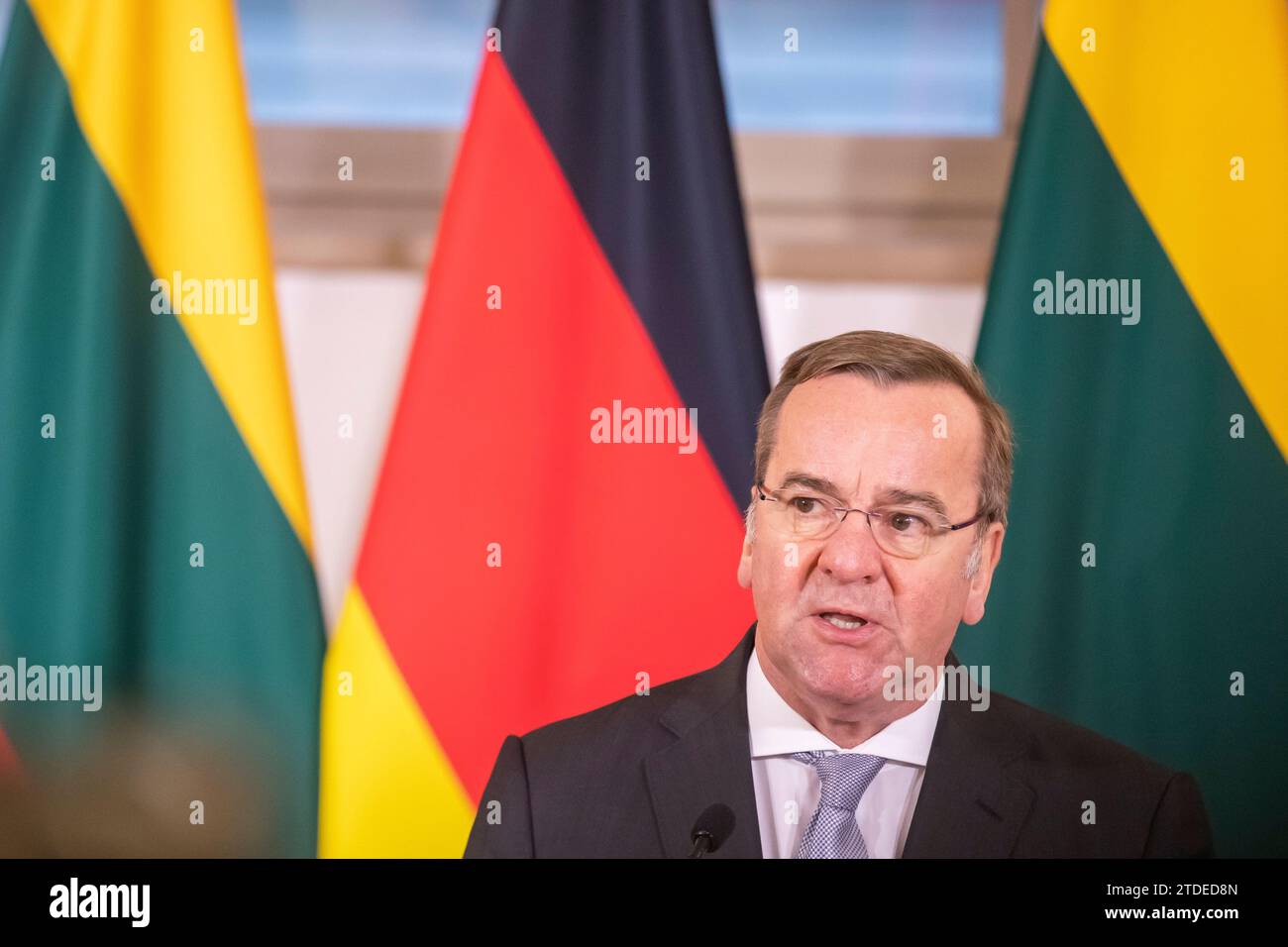 German Defense Minister Boris Pistorius speaks during a joint press ...