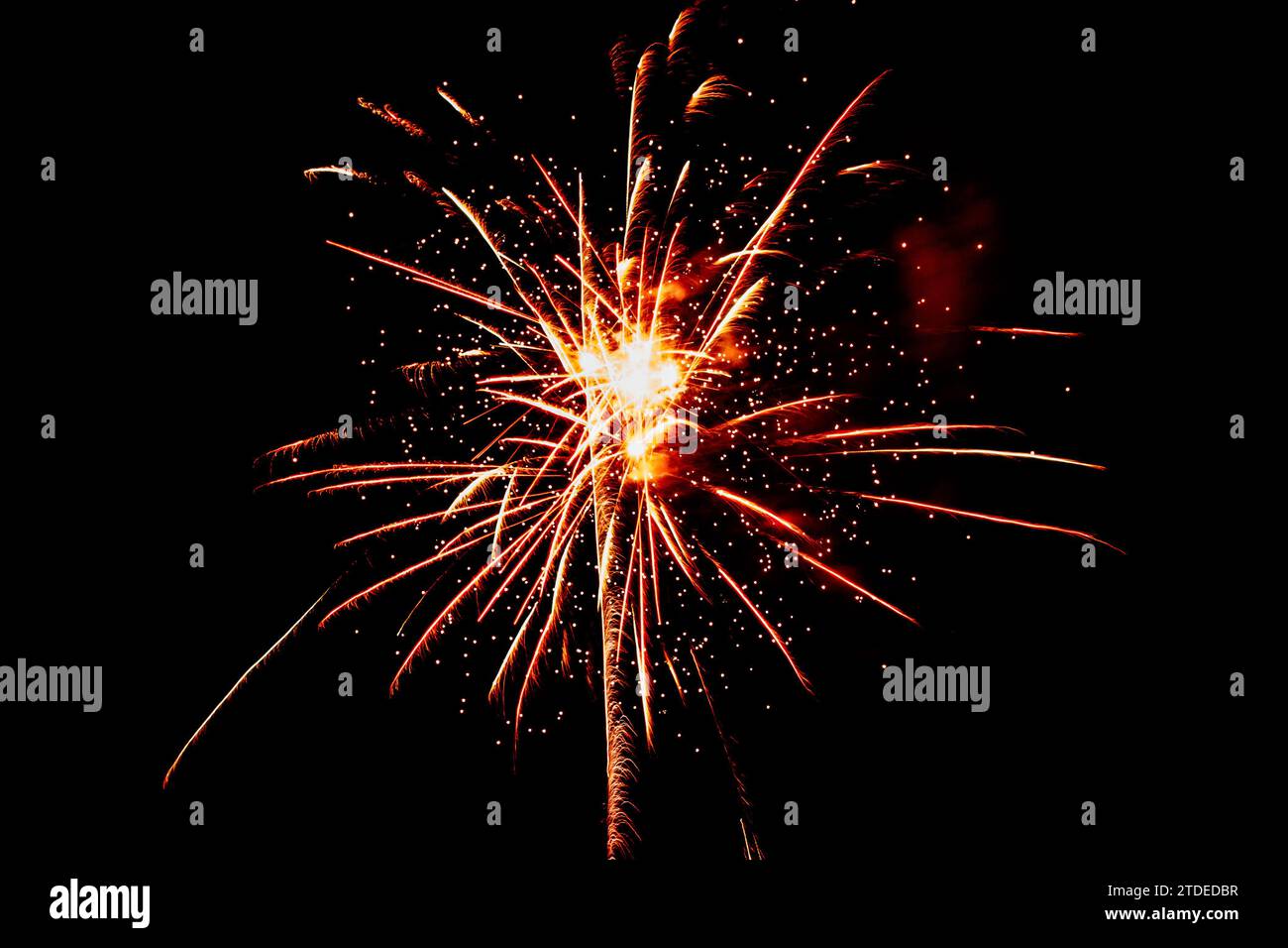 Giant Firework Lights Up Night Stock Photo - Alamy
