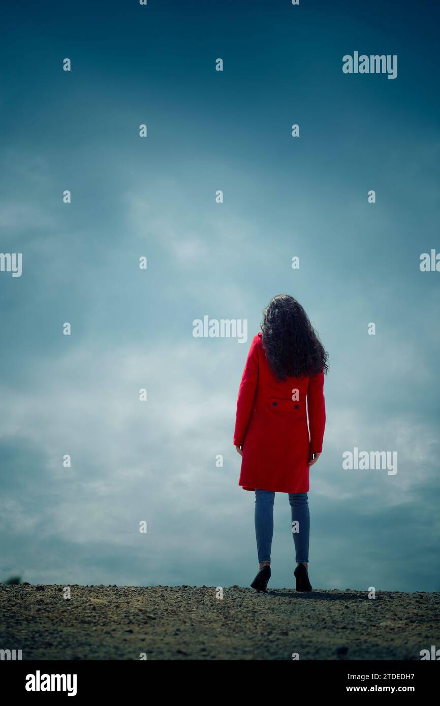 Woman back view coat full length hi-res stock photography and images ...