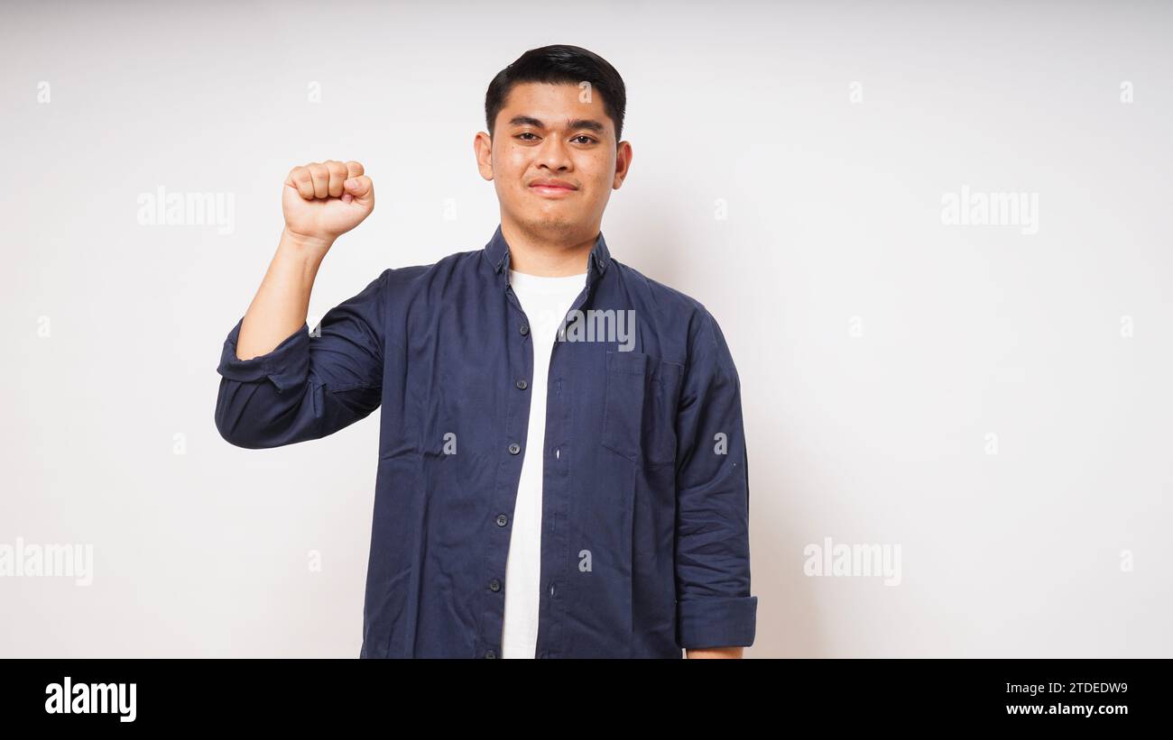 asian man is using sign language with hand. learn sign language by hand ...