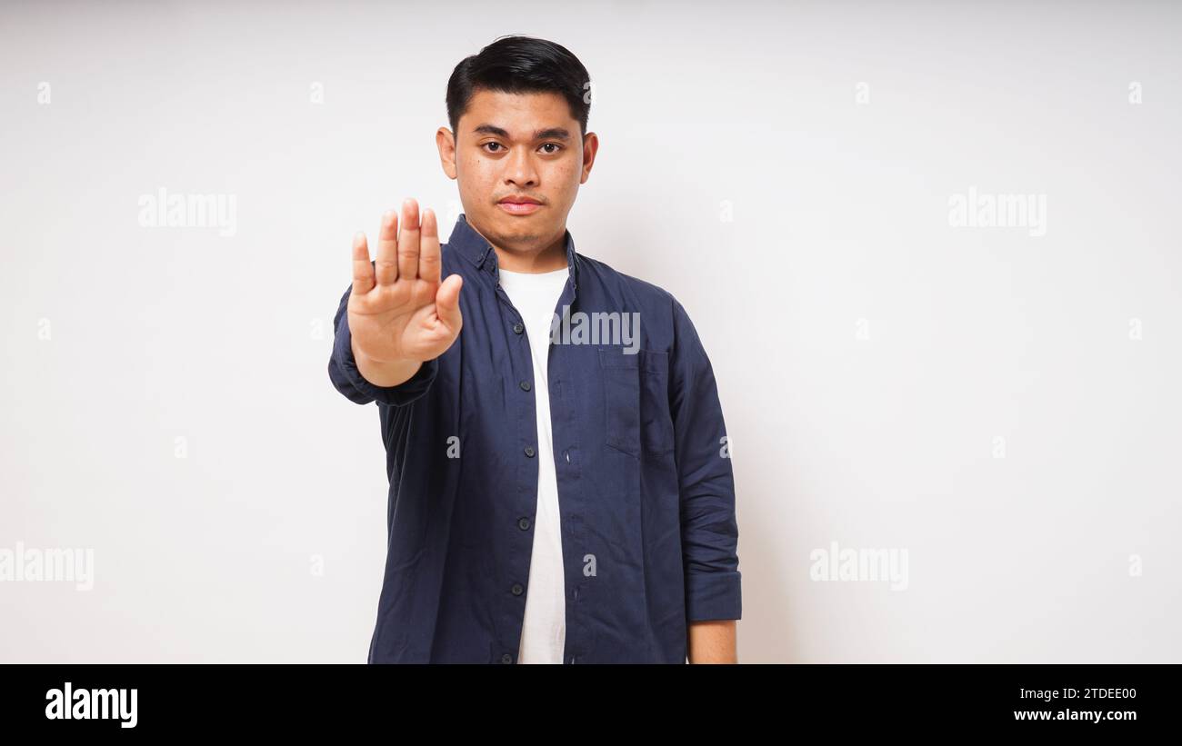 asian man is using sign language with hand. learn sign language by hand ...