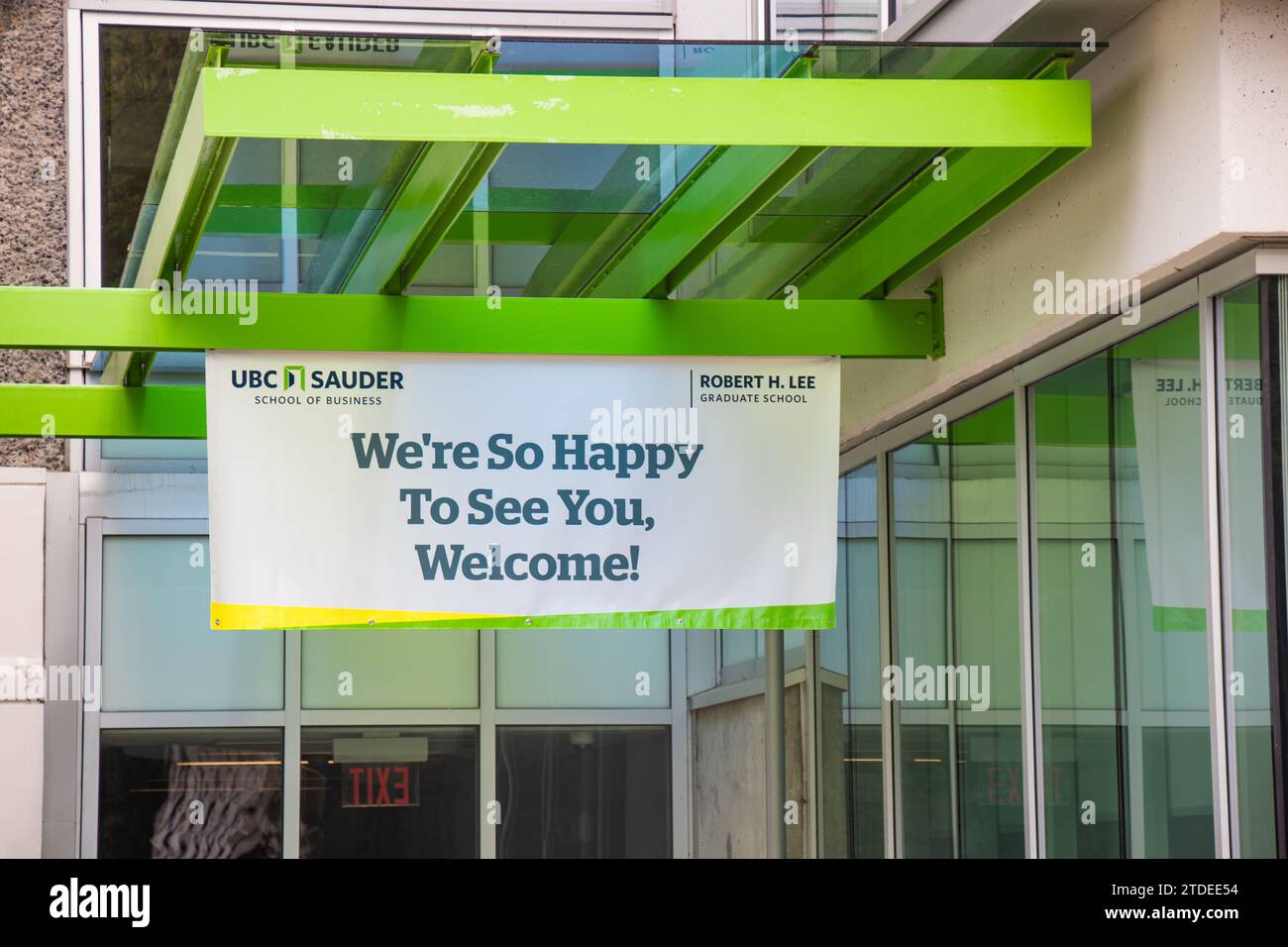 Vancouver, Canada - September 3,2021: View of Welcome sign for students ...