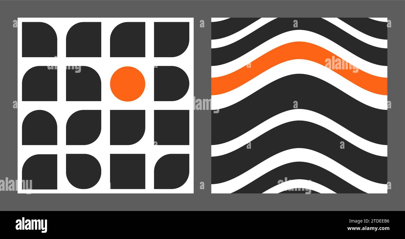Avant-garde Primitive pattern set. Naive abstract shapes and waves in trendy Brutal style ...