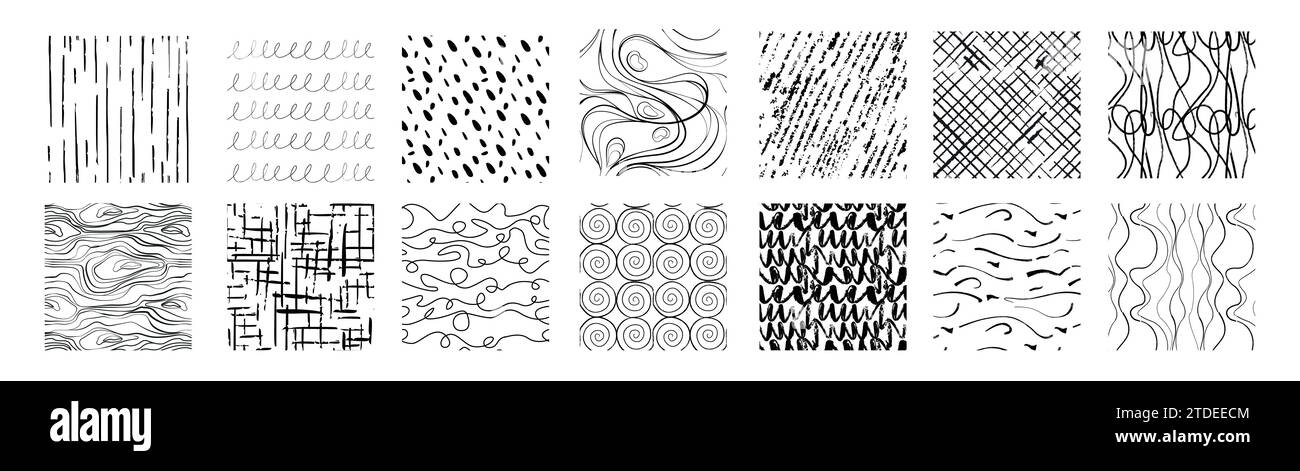 Crosshatch Pattern Vector Hand Drawn Hatches In Seamless Texture Set Of Strokes Linear