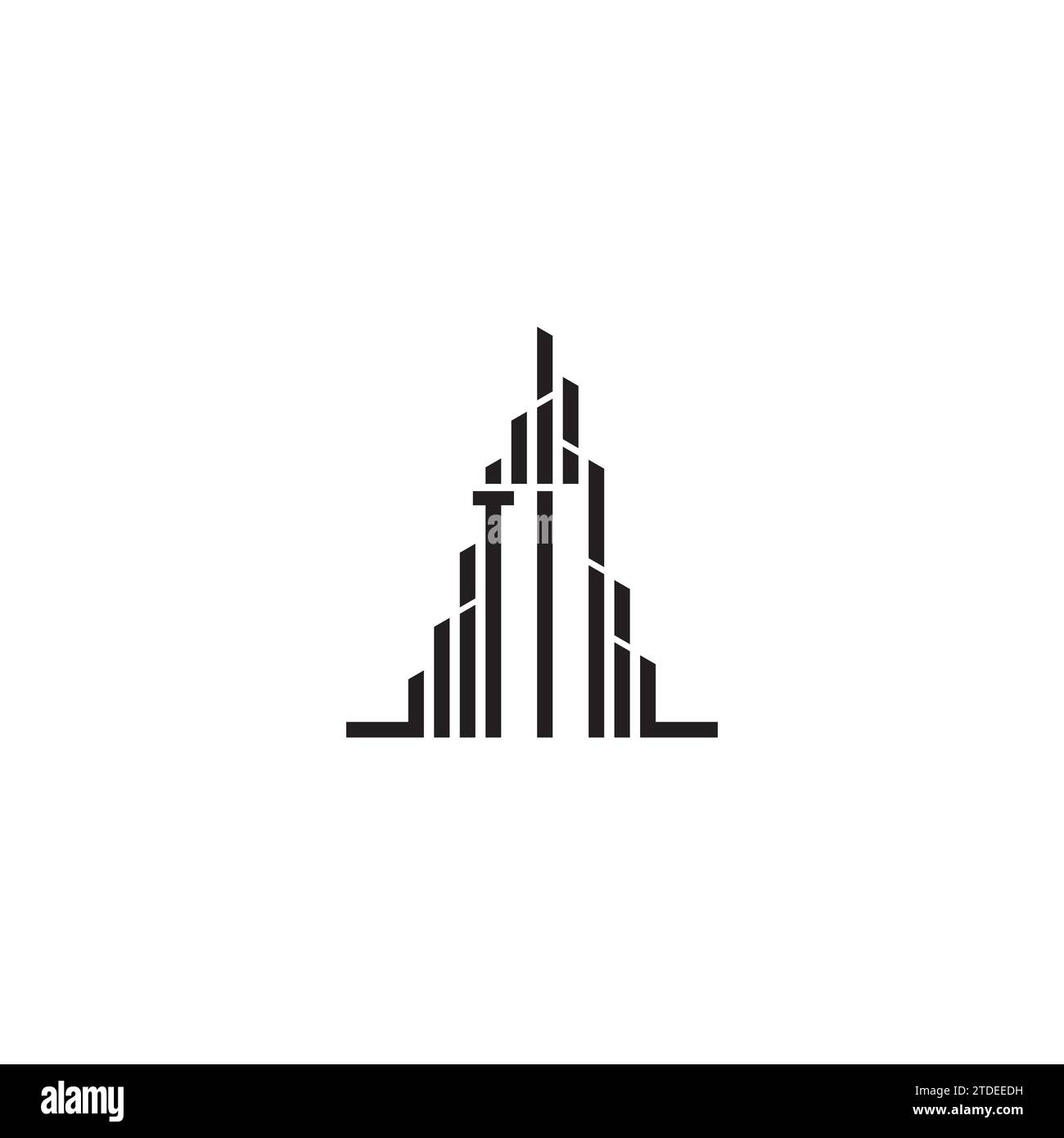 TI skyscraper initial logo concept in high quality professional design ...