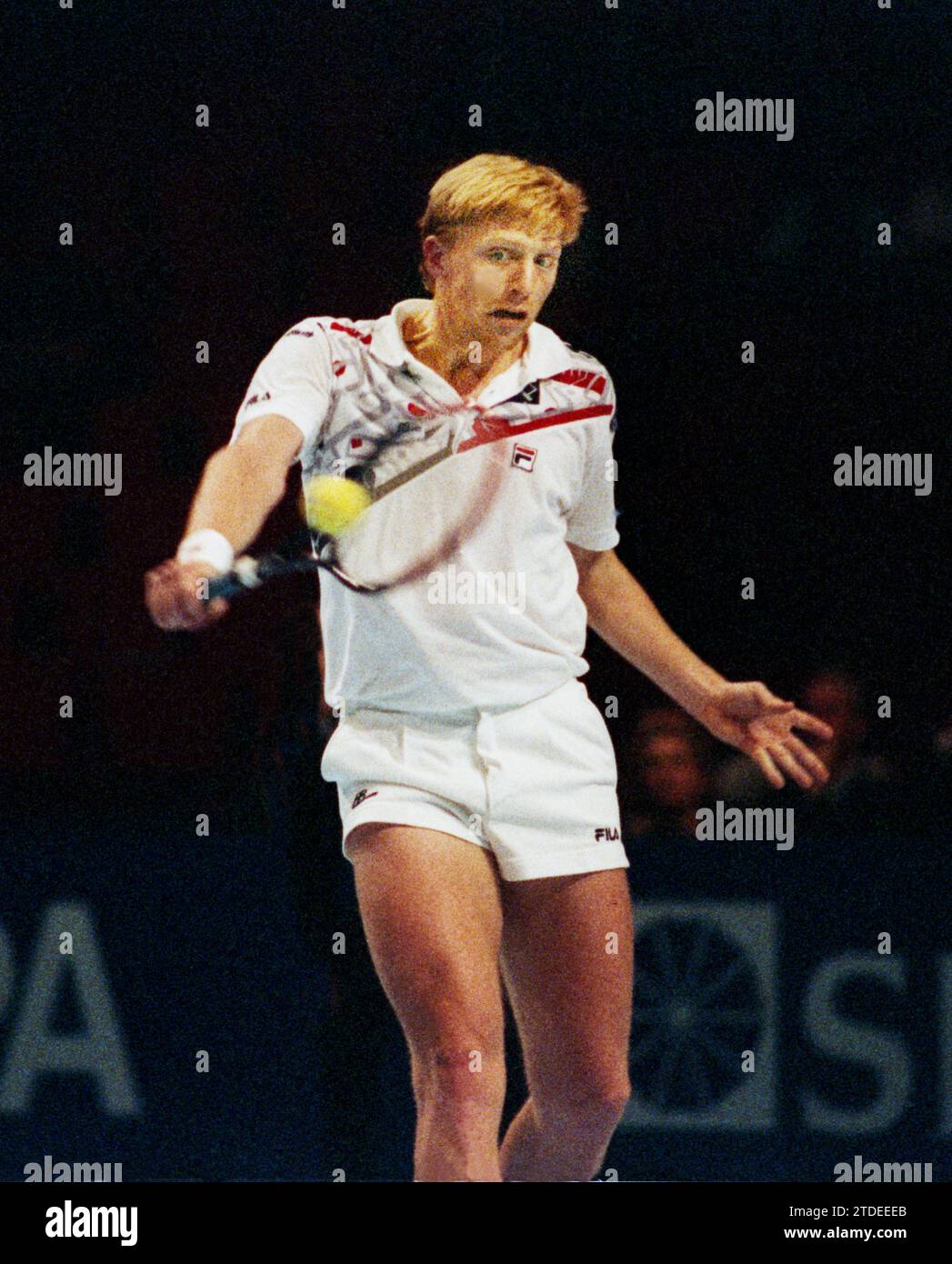 BORIS BECKER German tennis player during Stockholm Open tournament 1989 ...