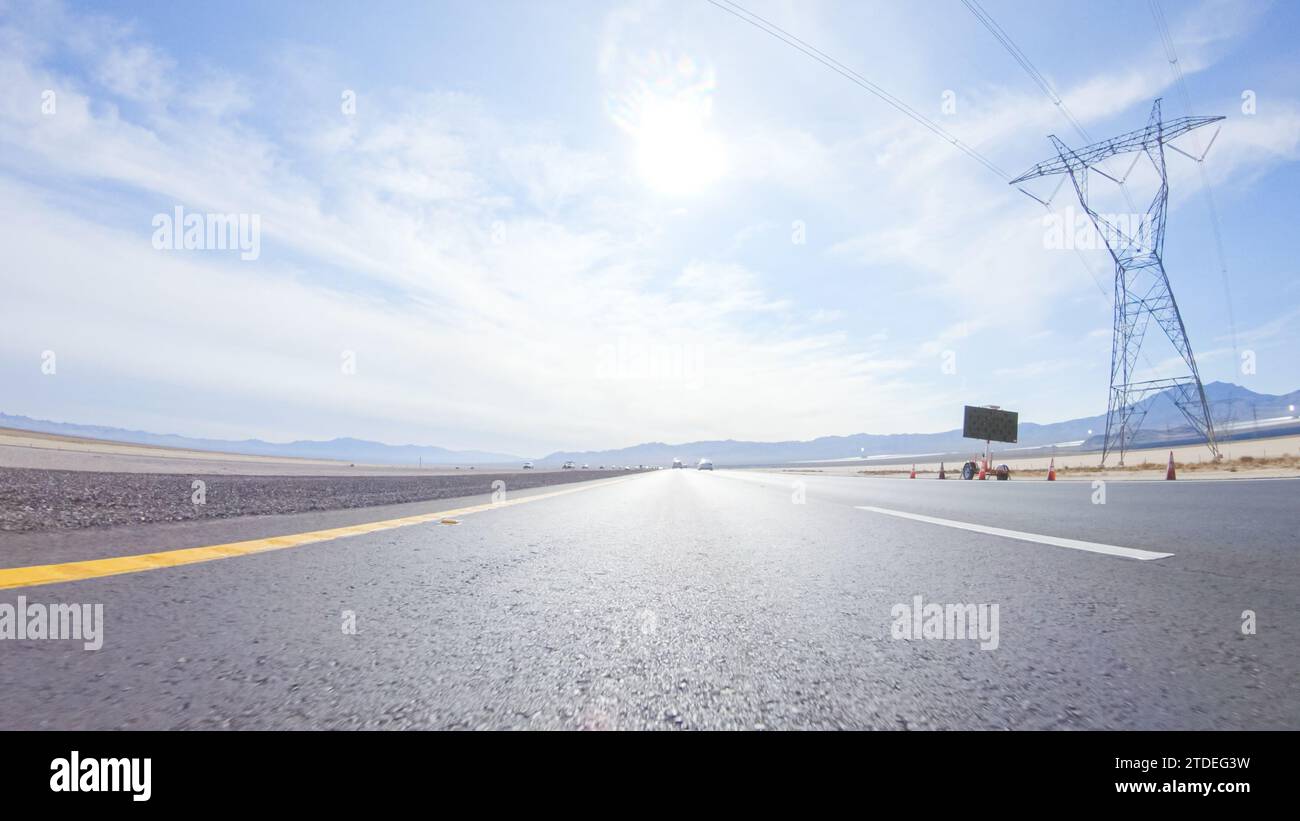 Daytime Road Trip: Nevada to California on HWY 15 Stock Photo - Alamy