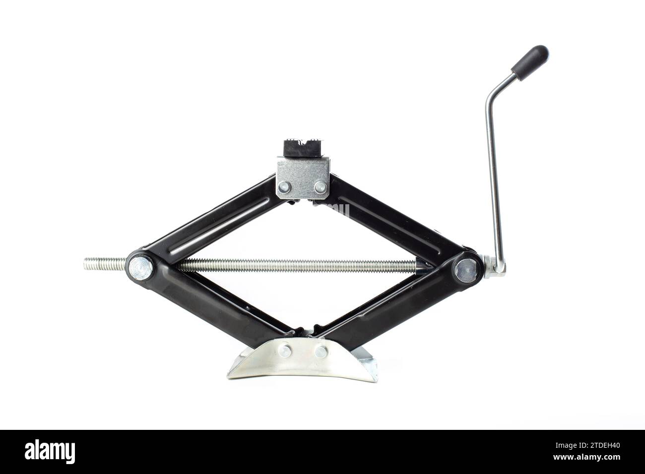 Metal universal diamond jack on a white background, isolate, close-up ...